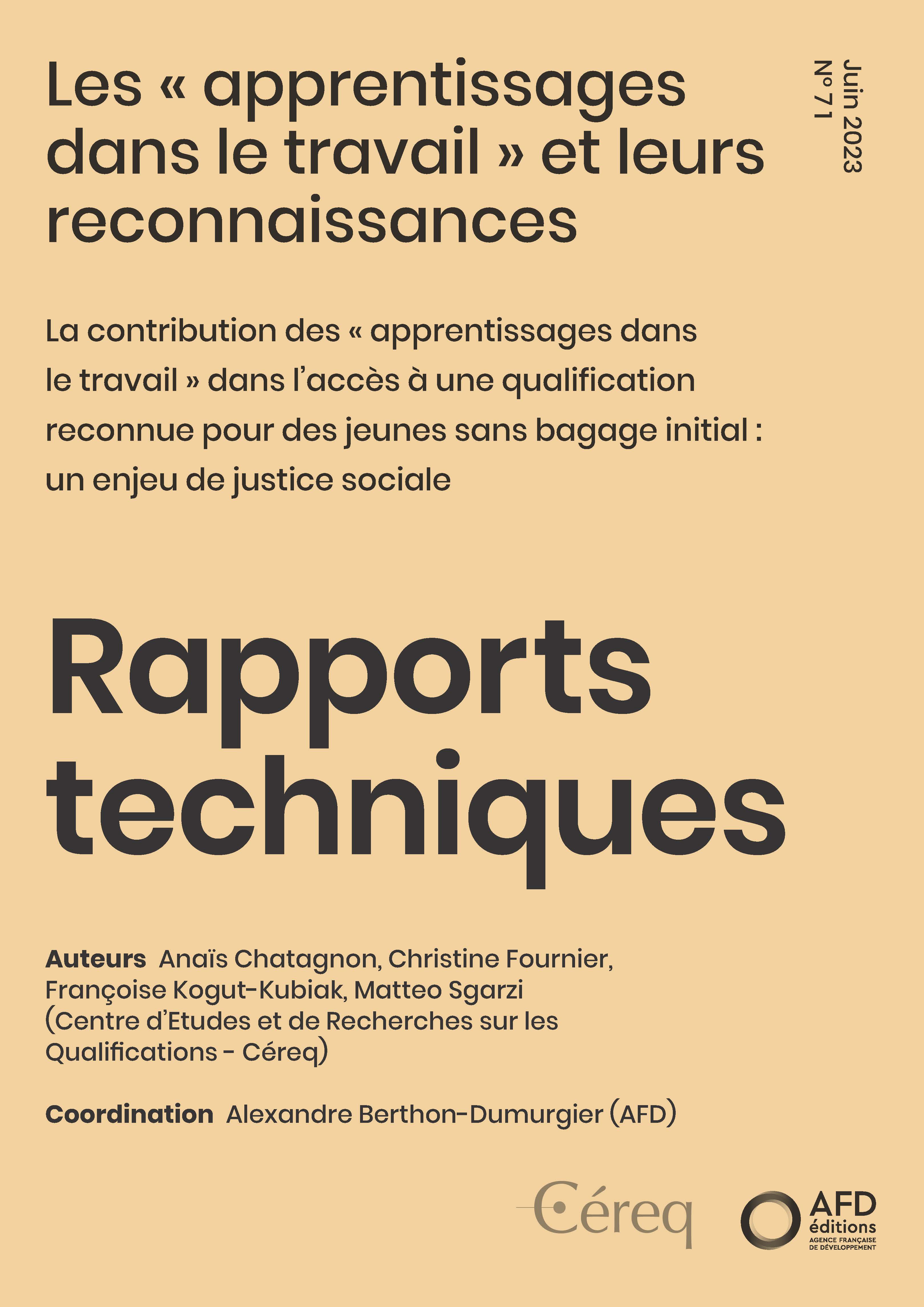 Les « apprentissages dans le travail » et leurs reconnaissances | AFD ...