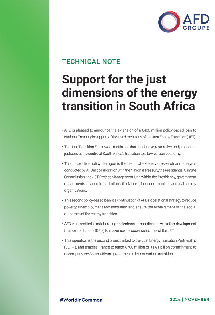 Support for the just dimensions of the energy transition in South Africa: technical note | AFD ...